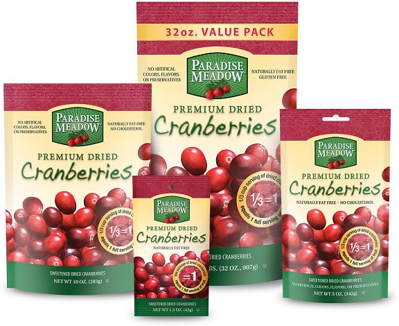 Paradise Meadow Sweetened Dried Cranberries Packaging Design | Guy With ...